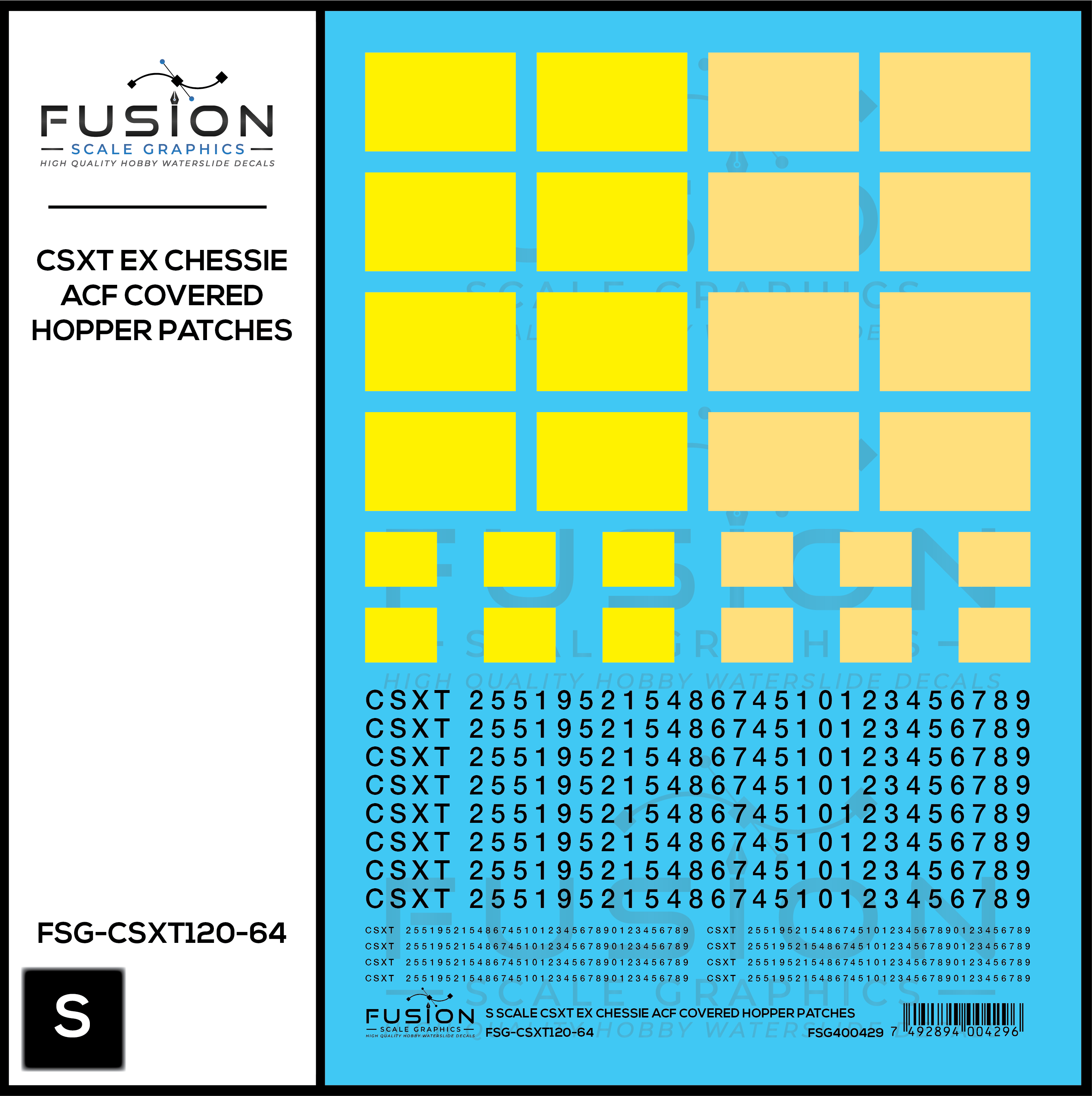 S Scale CSXT Ex Chessie ACF Covered Hopper Number Patching Decal Set – Train Supply