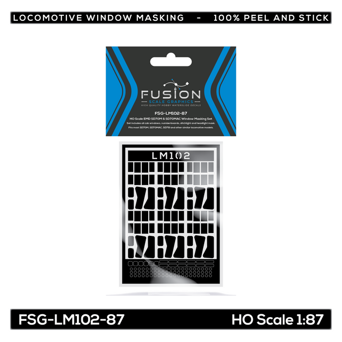 HO Scale EMD SD70M & SD70MAC Locomotive Window Masking Set – Train Supply