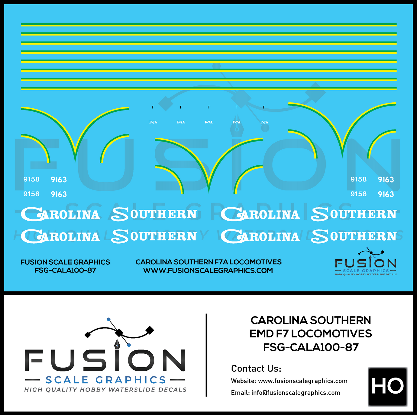HO Scale Carolina Southern EMD F7 Locomotives Decal Set – Train Supply