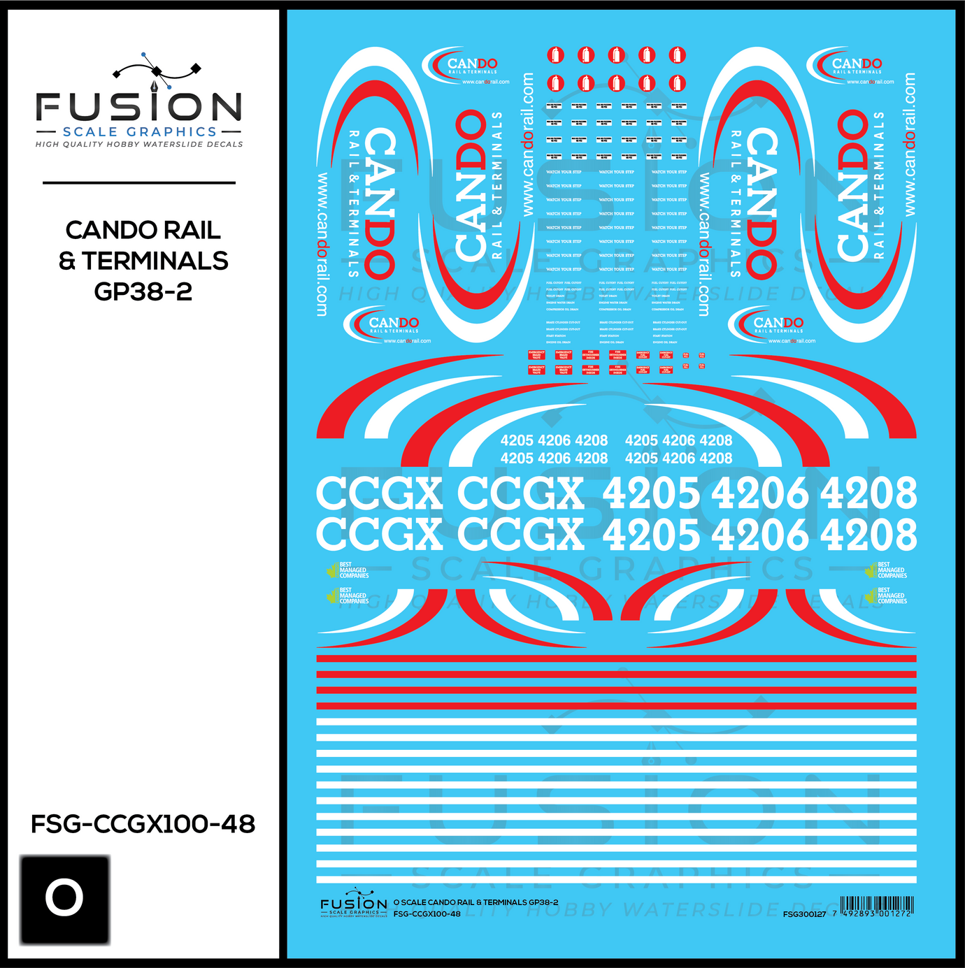 O Scale Cando Rail and Terminals EMD GP38-2 Locomotives Decal Set ...