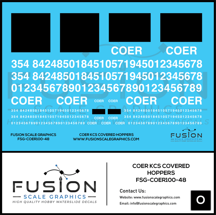 O Scale COER Covered Hoppers Patching Decal Set – Train Supply