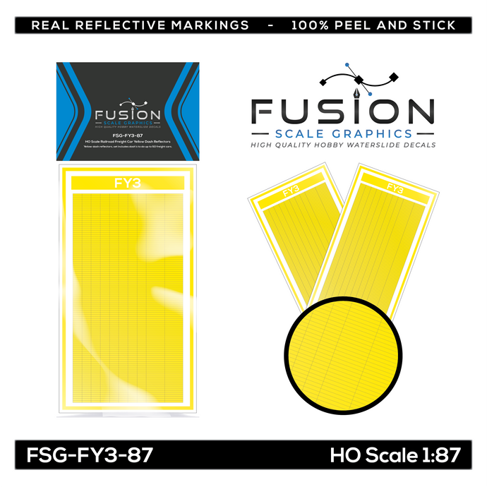 HO Scale Railroad Freight Car Bright Yellow Reflective Markings Set ...